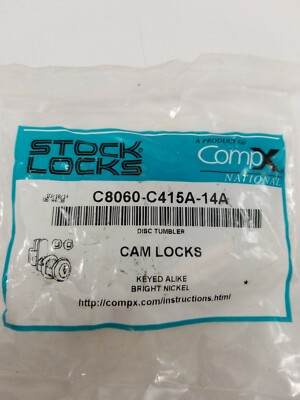 New In Package C8060-C415A-14A Disc Tumbler Cam Lock Keyed Alike Bright ...