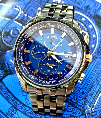Citizen Blue Dial Sapphire Crystal Radio Controlled Men's Watch AT9126 ...