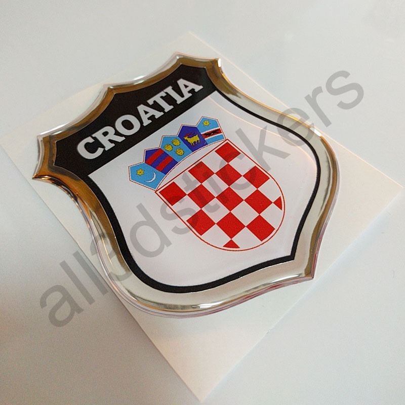 Sticker Croatia Emblem Coat of Arms Shield 3D Resin Domed Gel Vinyl ...