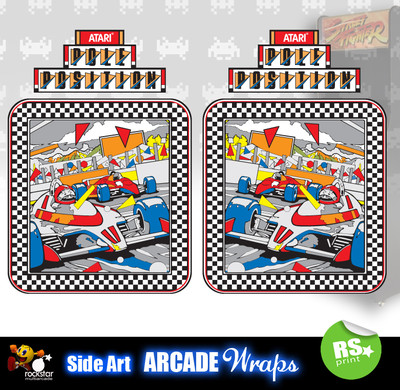 Pole Position Arcade Side Artwork Panel Stickers Graphics / Laminated ...