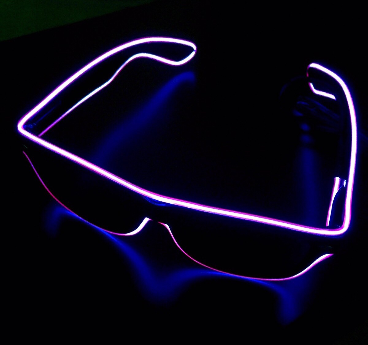 Purple Neon Sunglasses EDM Festival Party Cool Funky LED Light Up Sun ...