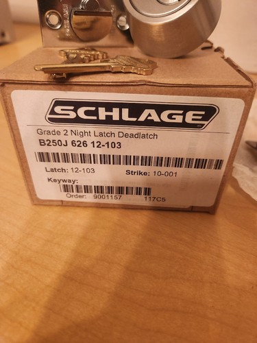 Schlage Primus B250j 626 Gate Lock Deadbolt High Security Key | eBay