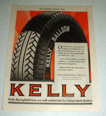 1930 Kelly Springfield Tire Tires Ad - Sold Exlusively! | eBay