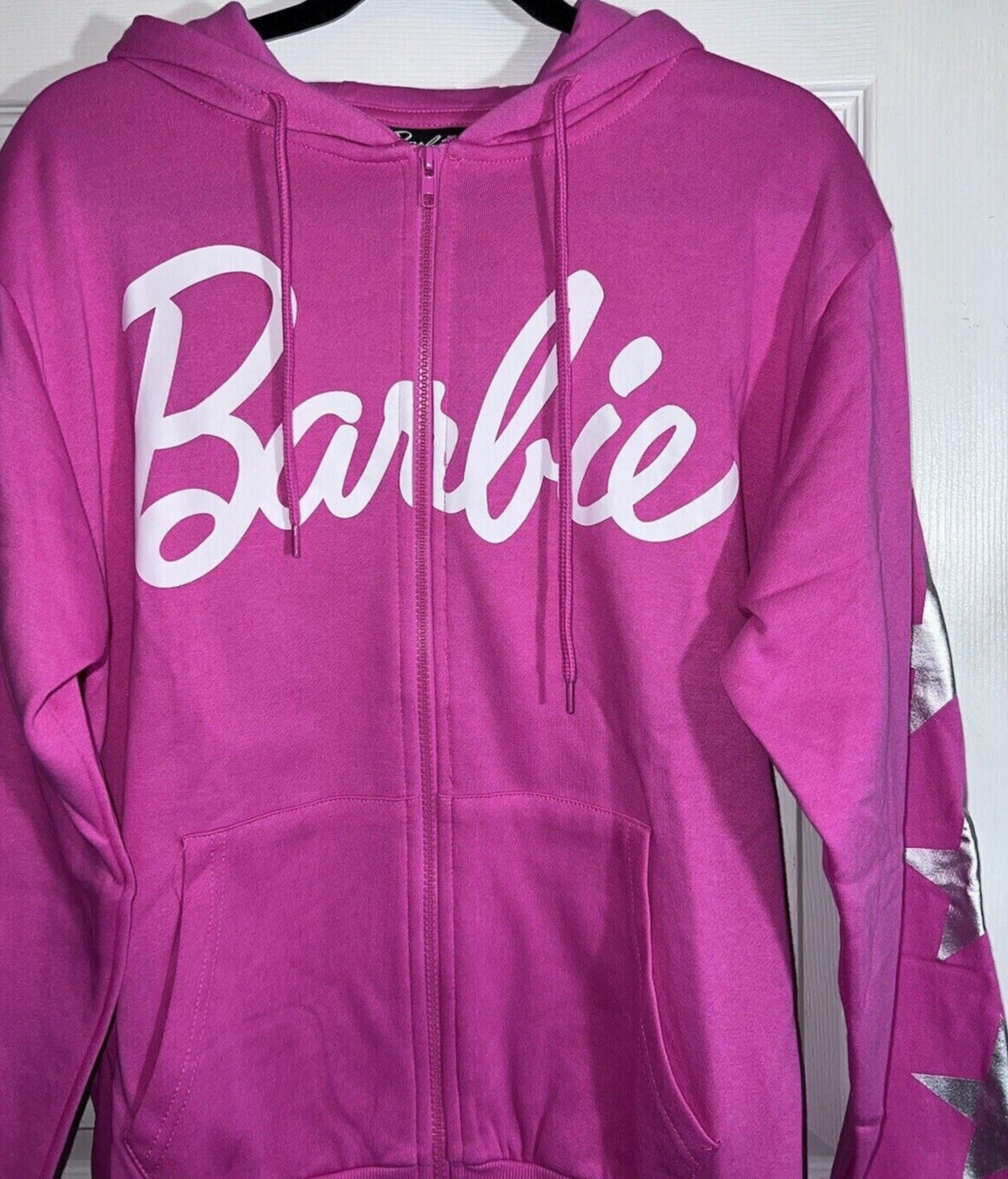 Barbie Pink Hoodie Full Zipper Graphic Sweatshirt Siz… - Gem