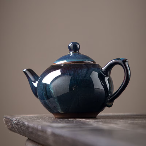 Blue Ceramic Teapot Rabbit Hair Glazed Chinese Tea Pot 230ml | eBay