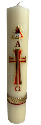 Cirio Pascual 11"x2" Sticker Alpha Omega Paschal Candle Easter Lent | eBay