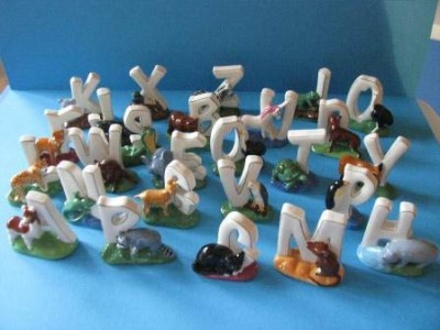 WADE FULL SET ALPHABET/LETTER WHIMSIES, 2009/CAT, ALPACA, ZEBRA, FOX ...
