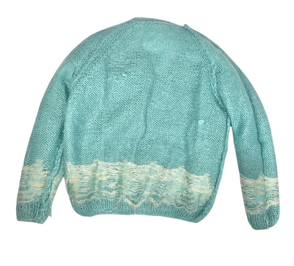 VTG 1950s DIAMOND MOHAIR SWEATER COBAIN SHAG FUZZY WOOL GRUNGE ...