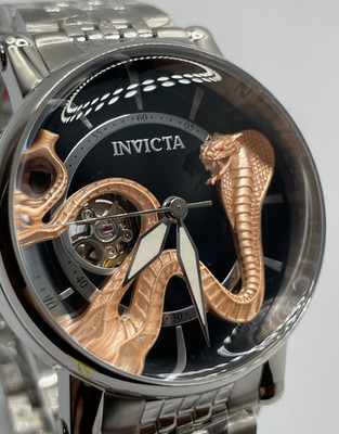 Invicta Mens Vintage Automatic Watch (Gold Cobra Snake) - (Model# 43334 ...