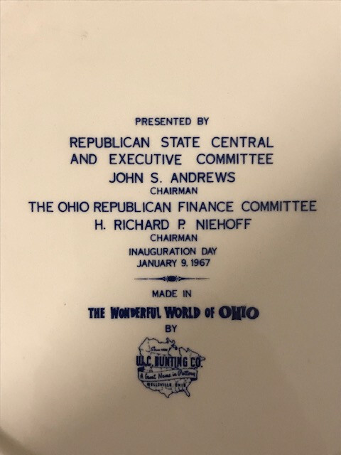 Vintage 1966 Ohio Republican Commemorative Plate - James A. Rhodes | eBay