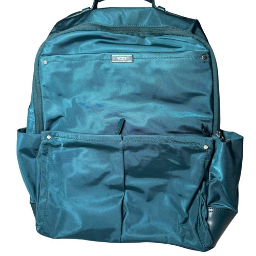 Tumi Compact Laptop Backpack Teal School Bag Pockets HTF Nylon HAS STAINS READ | eBay