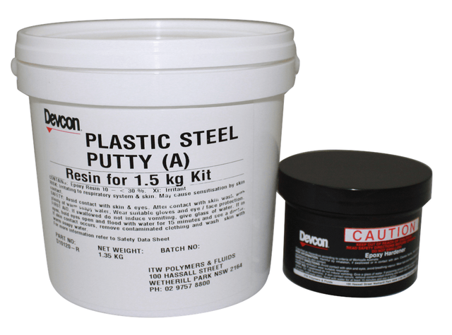 Devcon PLASTIC STEEL PUTTY-A 1.5Kg Repair Epoxy Hardens In Four Hours ...