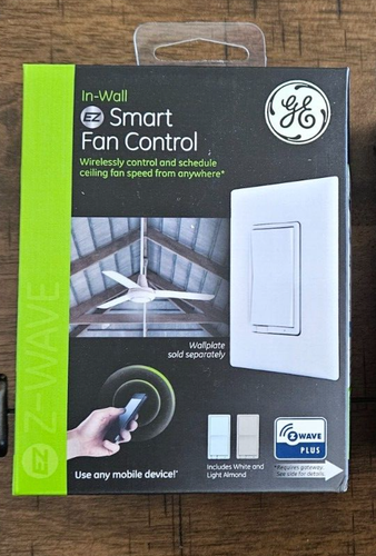 GE 12730 Z-Wave 3-Speed In-Wall Smart Fan Control - White Almond for ...