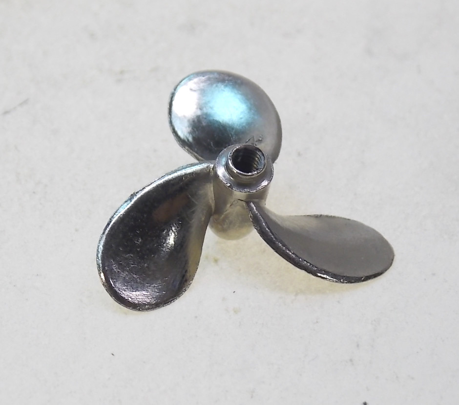 Left hand Propeller 30mm 3 blade 3x.5mm thread Model Marine Steam Boat ...