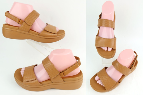 NEW! Vionic Fay Adjustable Wedge Sandals Camel Sz 8 | eBay