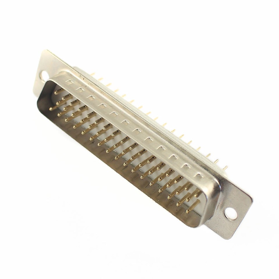 2Pcs D-SUB 50 Round Pin Male Straight Through Hole PCB Connector 3 Row ...