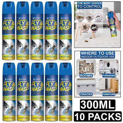 10x Fly And Wasp Killer Spray Kills Flies Wasp Midges Mosquito Fast ...