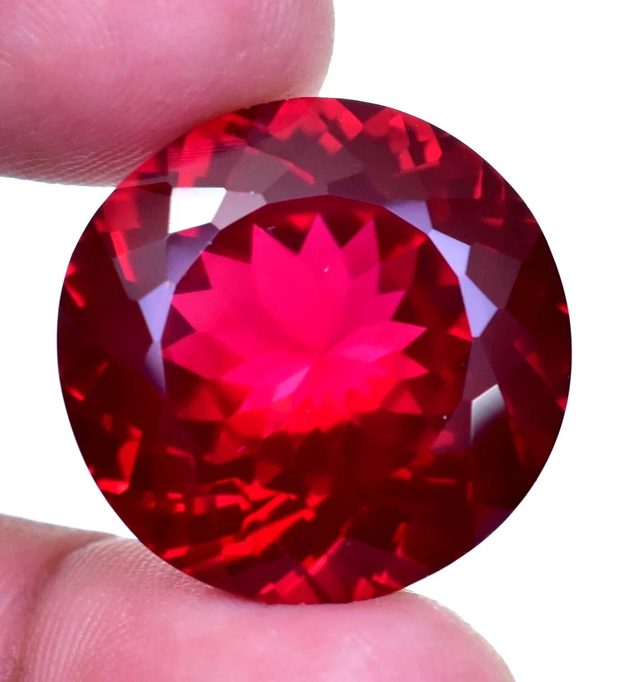 Natural 16.50 Ct Red Ruby Round Cut EGL Certified Loose Gemstone with ...