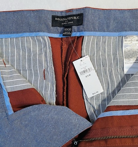 Banana Republic Aiden Chino Rust Pants Mens Size 32W 29L NWT ...