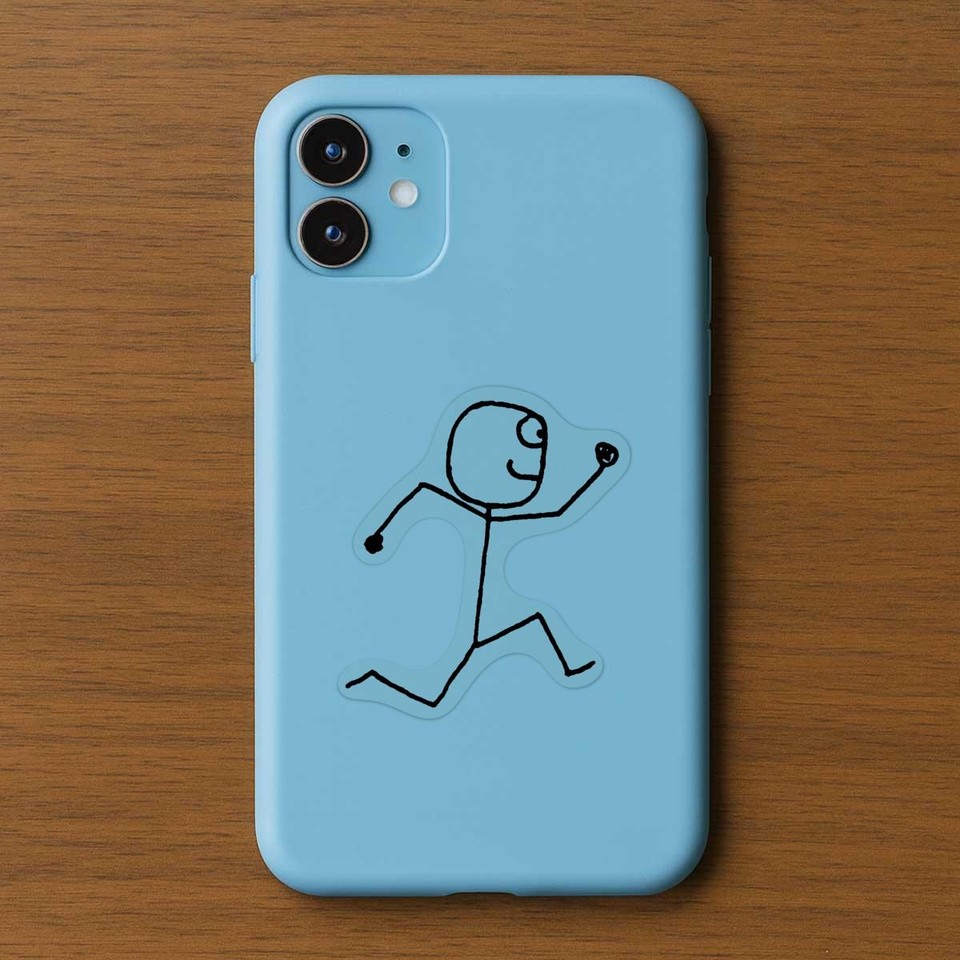 'Running Stickman' Clear Sticker Decals (DC016327) | eBay UK