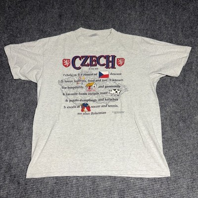 Vintage 90s Nationalities Czech Republic T Shirt Men XL Graphic Tee | eBay