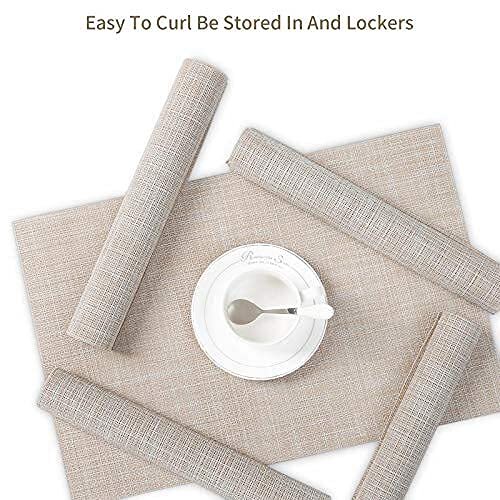 SENDAY Placemats, Set of 8 Heat-Resistant Placemats Stain Resistant ...