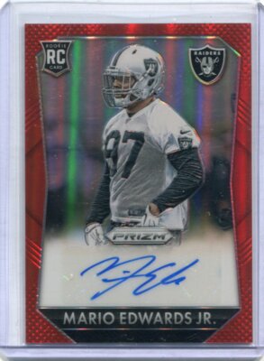 2015 Panini Prizm - MARIO EDWARDS JR - Autograph Red Prizm Rookie ...