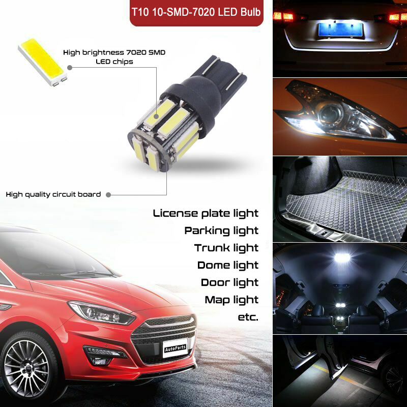 2 Xenon White 168 W5W LED License Plate Light Bulbs for Toyota Corolla ...