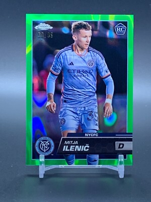 2023 Topps Chrome MLS Neon Green Lava Refractor #198 MITJA ILENIC NYCFC ...