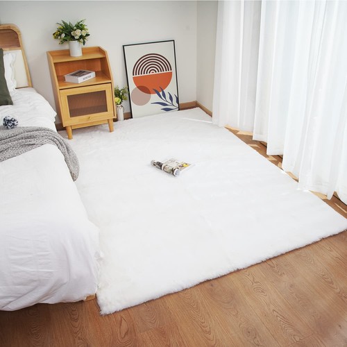 Ultra Soft Faux Rabbit Fur Rug 5x7, Machine Washable Area Rugs for ...