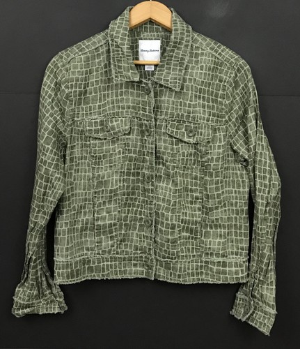 Tommy Bahama Two Palms Linen Raw-Edge Jacket Green Crocotiles Print ...