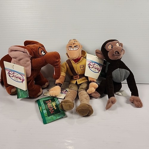 Vintage DISNEY STORE TARZAN Plush Mini 8in Set Of 3 W/Tags | eBay