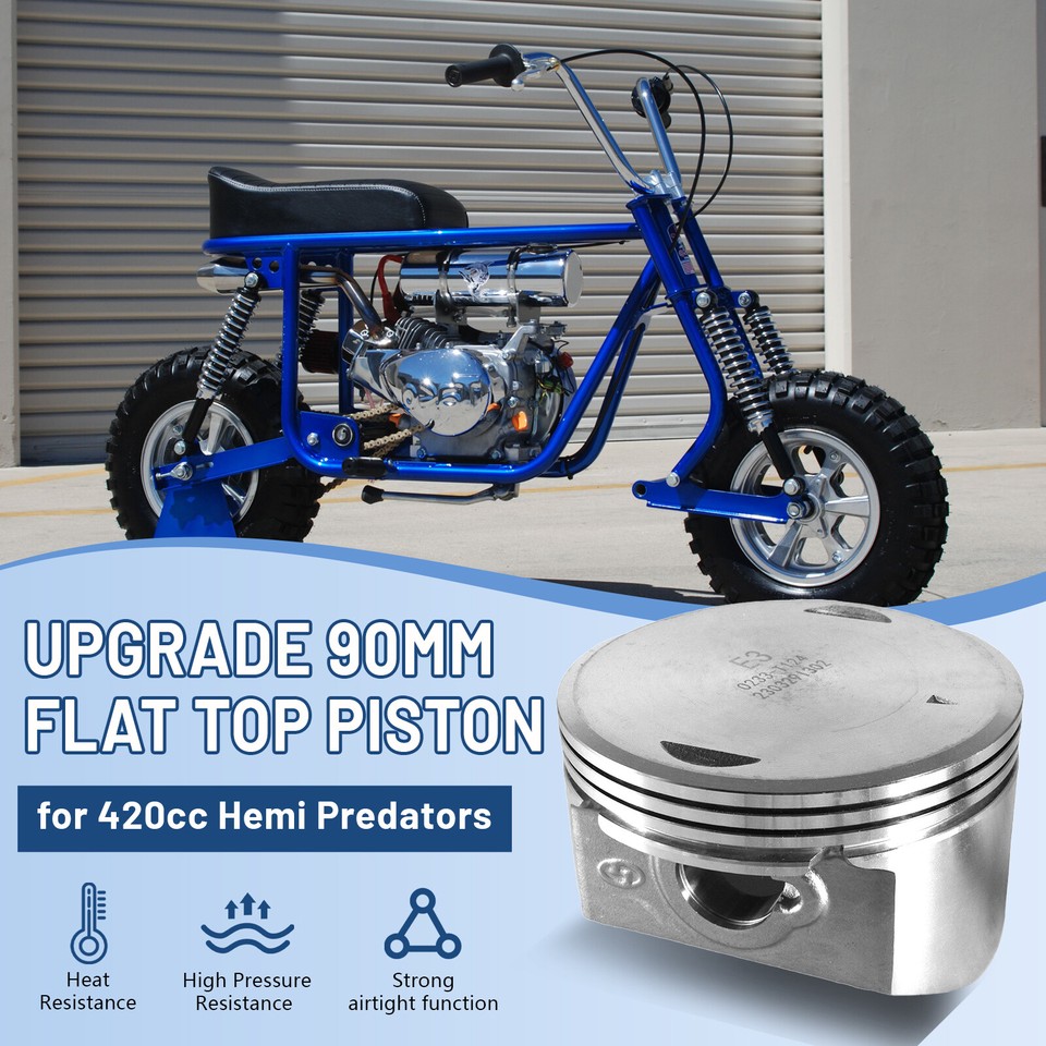 90mm Piston, .660, Flat Top for 420cc Hemi Predators,fit Most 390 Style ...