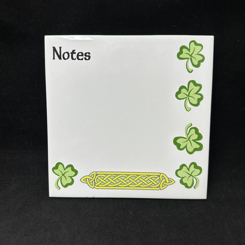 Irish Shamrocks & Celtic Knots Notes On Tile Trivet Ceramic Hanner Ltd ...