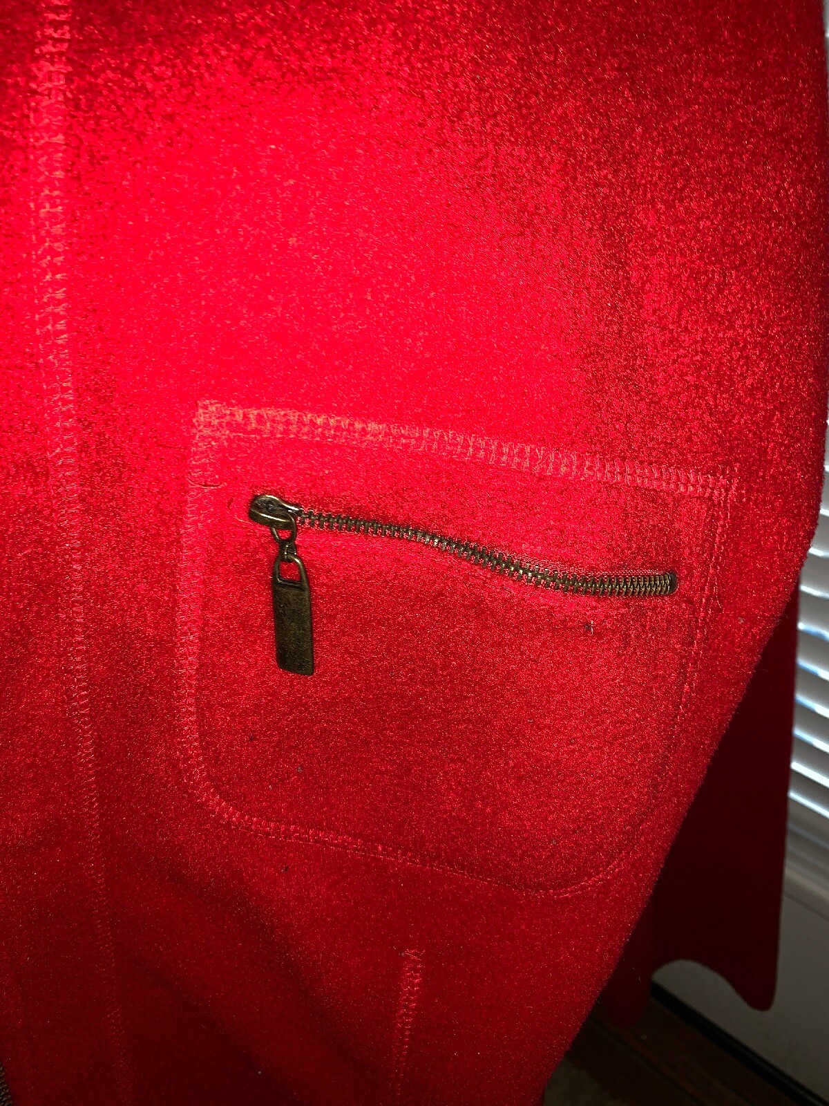 The Barrage Co 4 Mossimo Fleece CHERRY BRIGHT RED Jacket Coat Women Sz ...