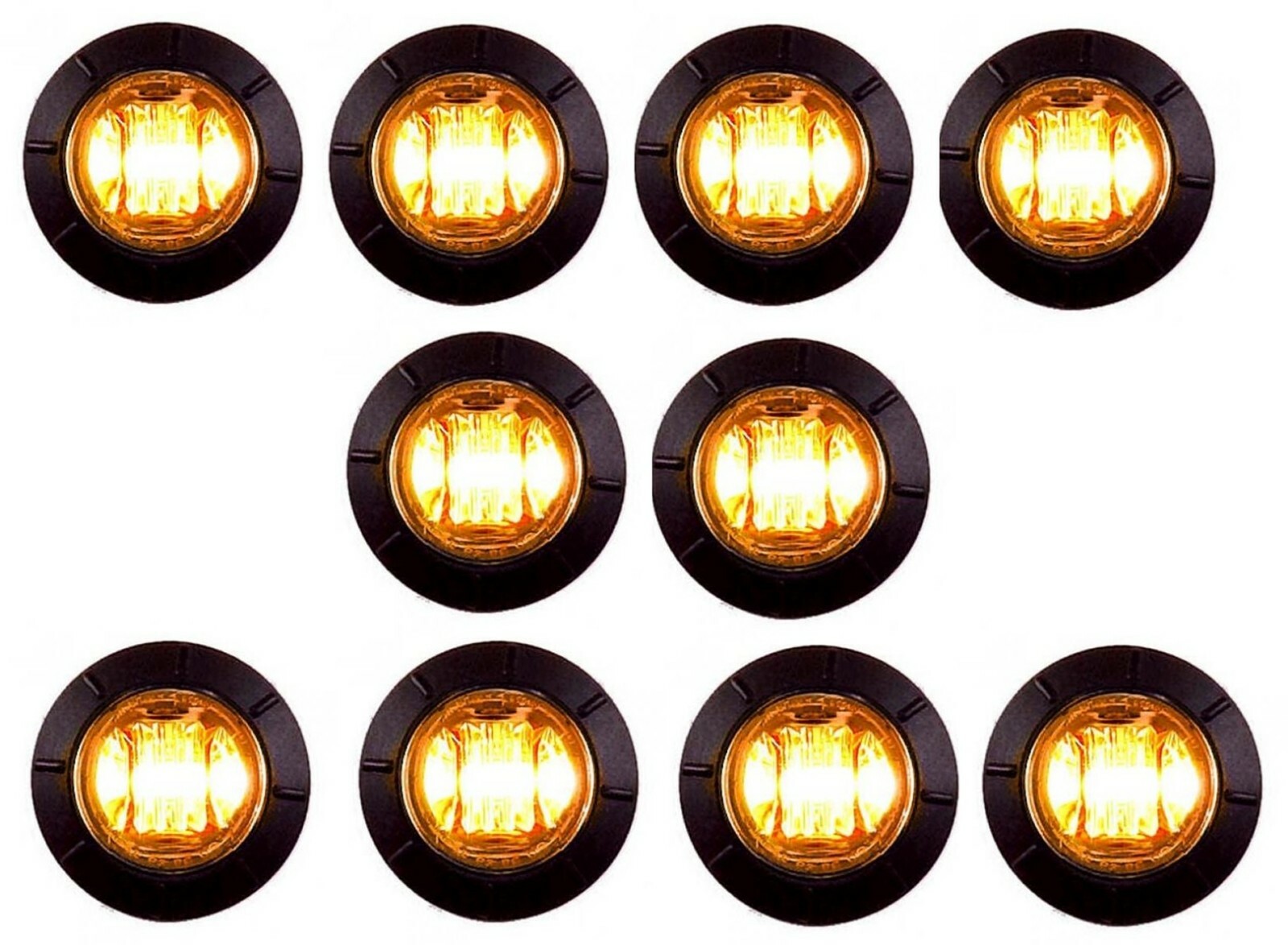 10 Maxxima 3/4" Amber Bullet 3 LED Penny Marker Lights 5yr warranty ...