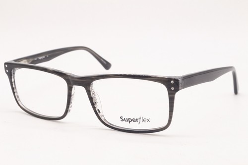NEW SUPERFLEX SF 505 CRYSTAL BLACK GREY AUTHENTIC DESIGNER EYEGLASSES ...