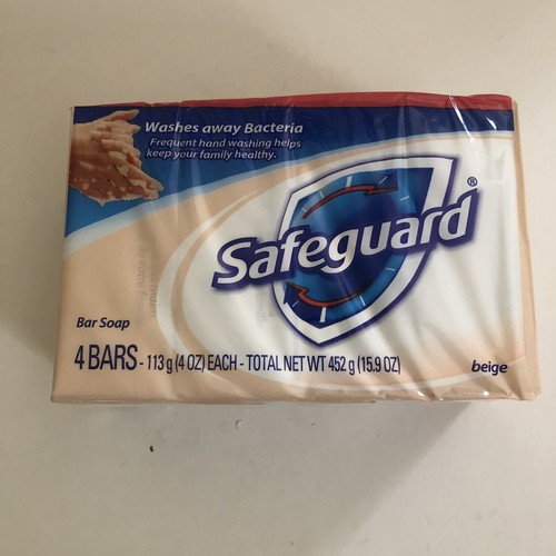 Safeguard Beige Bar Soap Discontinued Pack 4 Deodorant Antibacterial ...