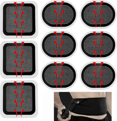 9 Pcs Replacement Gel Pads Updated Body Electrodes Pads for Abs Belt ...