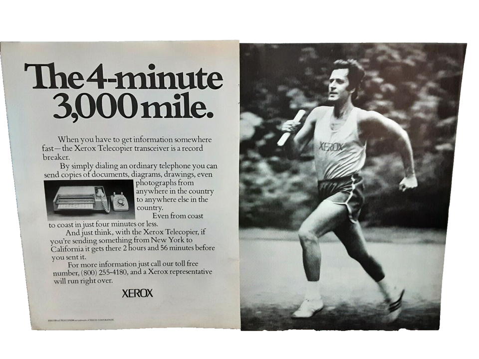 1974 Xerox Telecopier 4 Minute 3000 Mile Original Print Ad | eBay