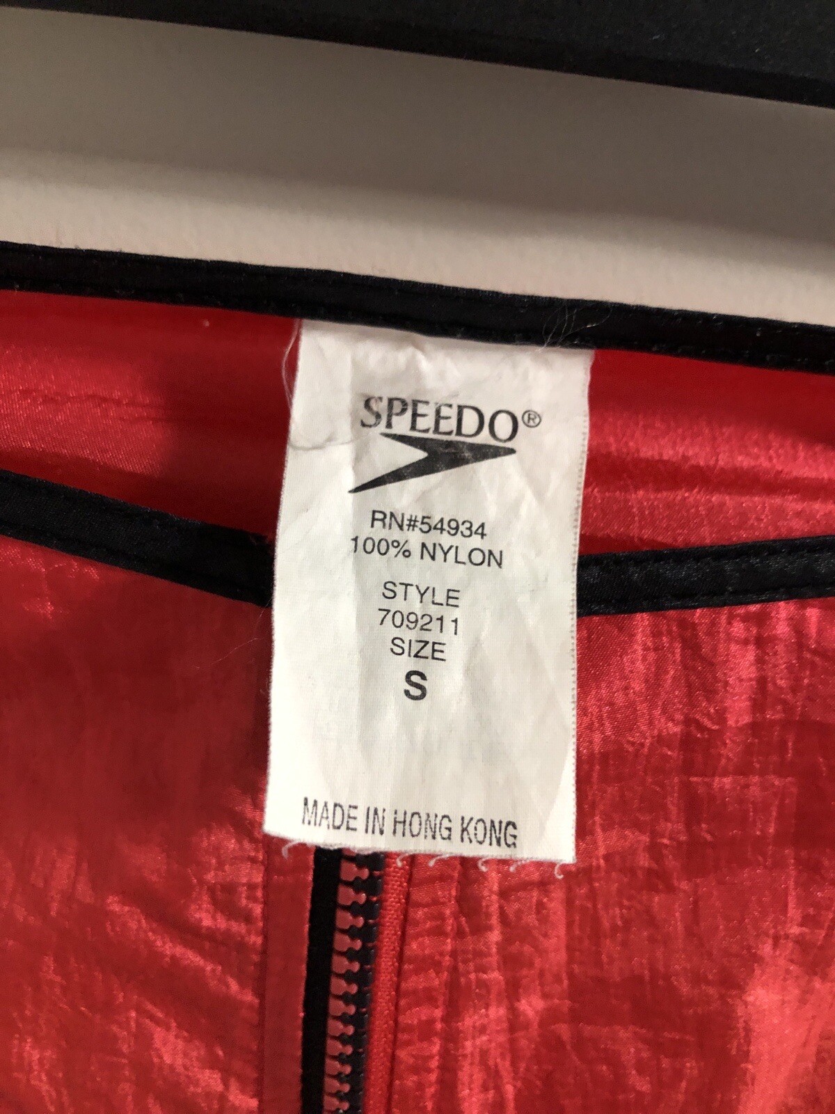 vintage speedo neon red nylon high waist zipper short… - Gem