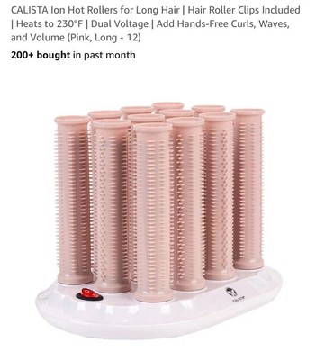 Calista 12 Long Hot Rollers Travel Case Fast Heating Curl Wave Volumize ...