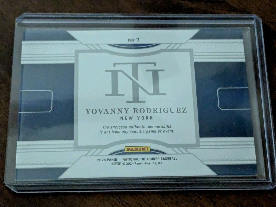 YOVANNY RODRIGUEZ 2024 NATIONAL TREASURES TRIPLE PATCH BASEBALL A 92/99 ...