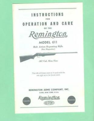 Remington Model 611 - 611-P Factory Owners Instructions Manual ...