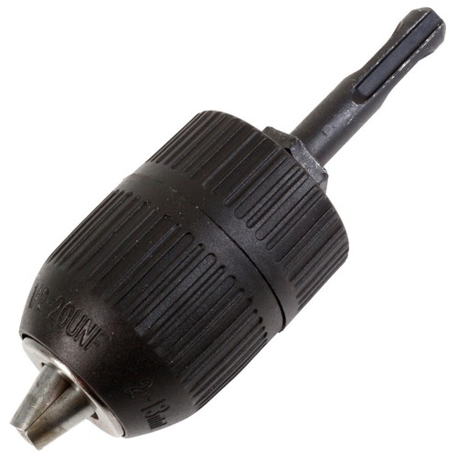 QUICK CHANGE 1/2" DRILL CHUCK & SDS Adaptor Bit 13mm Fast Twist Impact ...