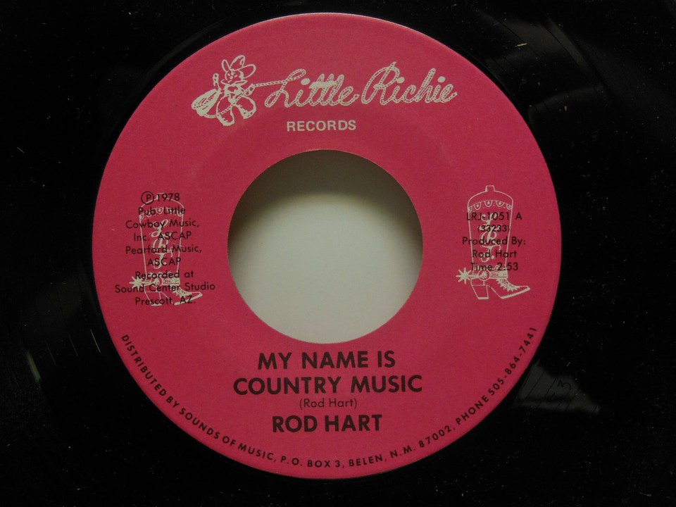 Rod Hart: My Name Is Country Music / I Just Need Lovin, 45 RPM, NM (E2 ...