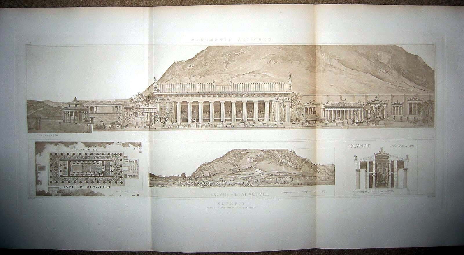 45, OLYMPIA GREECE Sanctuary TEMPLE HERA ZEUS 1910 Greek Architecture ...