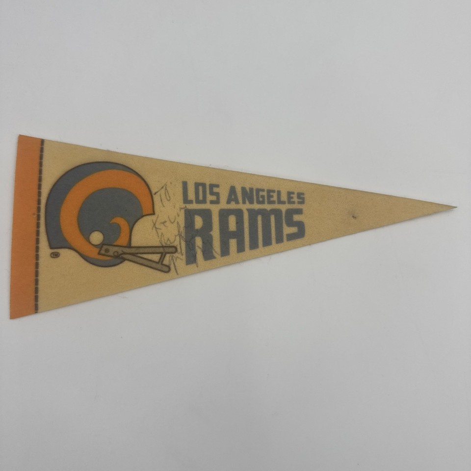 Vtg Los Angeles Rams Signed Pennant Flags (2) Souvenir Football NFL ...