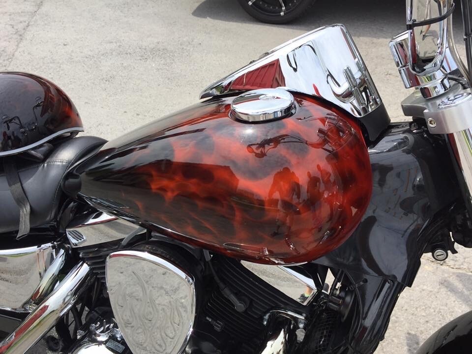 High End CUSTOM CANDY PAINT W/art ON YOUR HARLEY Or Motorcycle PARTS ...