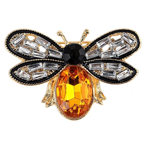 Bee Brooch Pin, Honey Bee Rhinestone Pins Vintage Crystal Bee Brooch ...